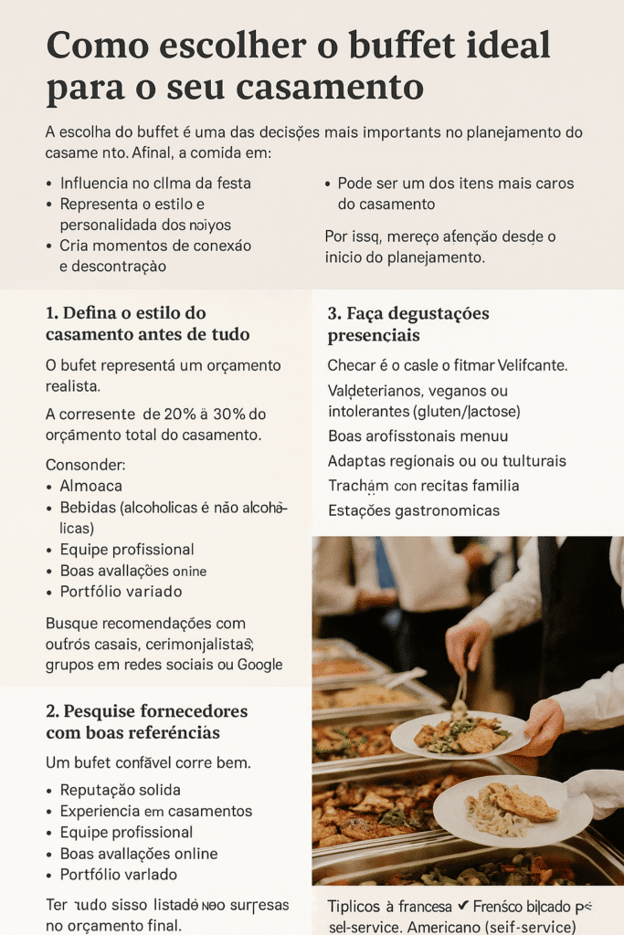 Como escolher o buffet ideal para o seu casamento